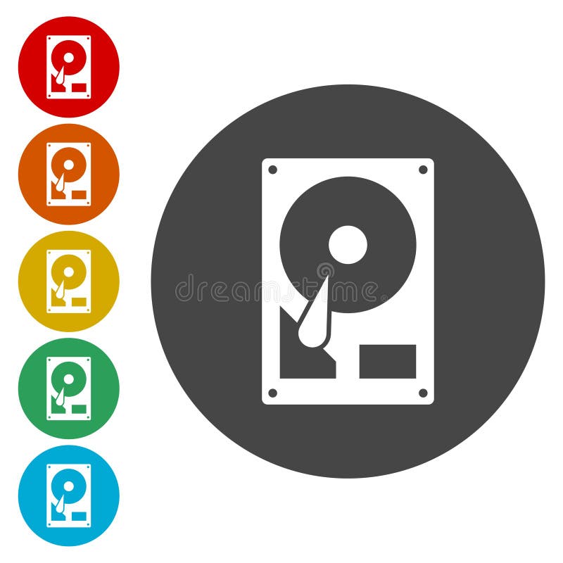 Hard Drive Icon on White Background Stock Vector - Illustration of ...