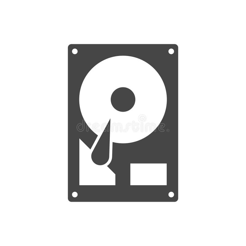 Hard Drive Icon on White Background Stock Vector - Illustration of disk ...