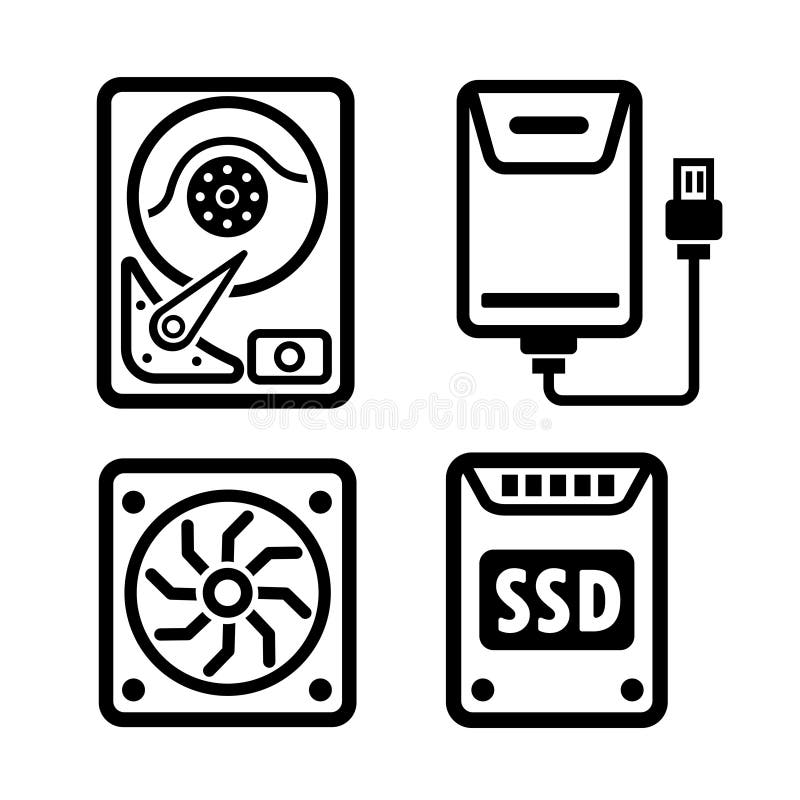 Hard Drive Icons stock vector. Illustration of internal - 179922384