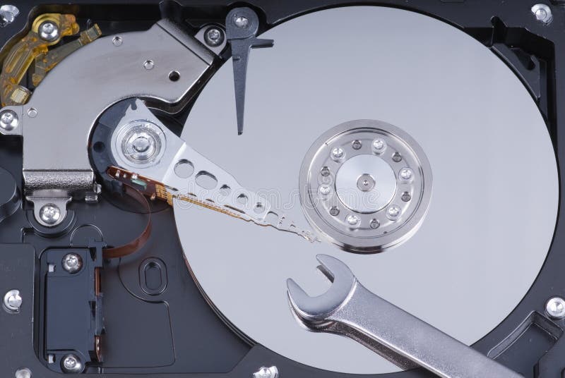 Hard drive maintenance stock image. Image of open, disc - 7332071