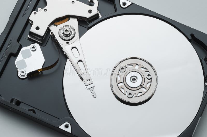 Hard Drive Open the Top Cover Stock Image - Image of backup, binary ...