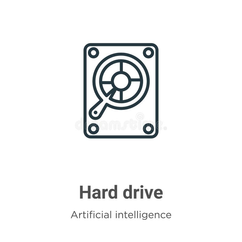 Hard Drive Outline Vector Icon. Thin Line Black Hard Drive Icon, Flat ...
