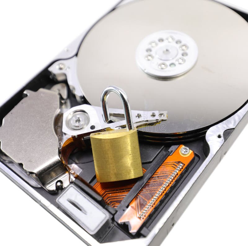 Hard Drive with a Padlock Which is the Symbol of Data Security Stock ...