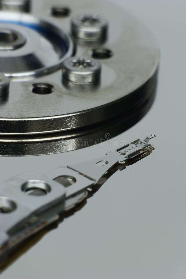 Hard-drive Read-write Sensor and Reflective Disk Surface Stock Photo ...