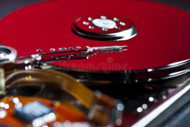 Hard Drive in Red stock image. Image of electronic, information - 164172241