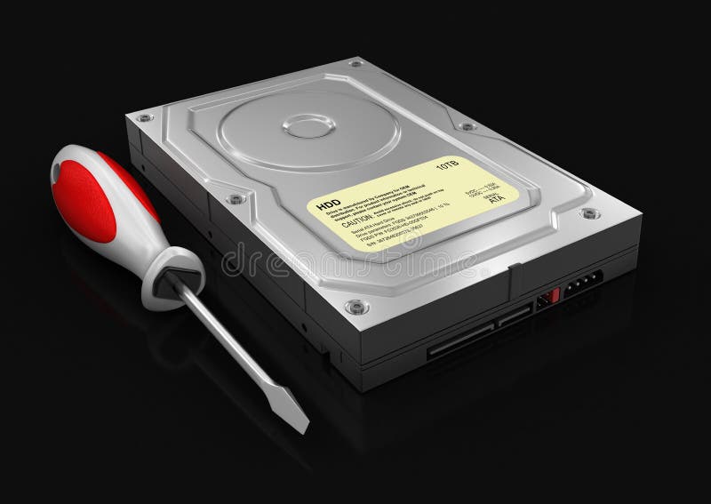 Hard Drive and Screwdriver (clipping Path Included) Stock Illustration ...