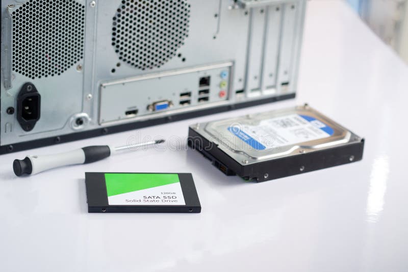 Hard Drive and Ssd with a Screwdriver Upgrade and Repair Desktop ...
