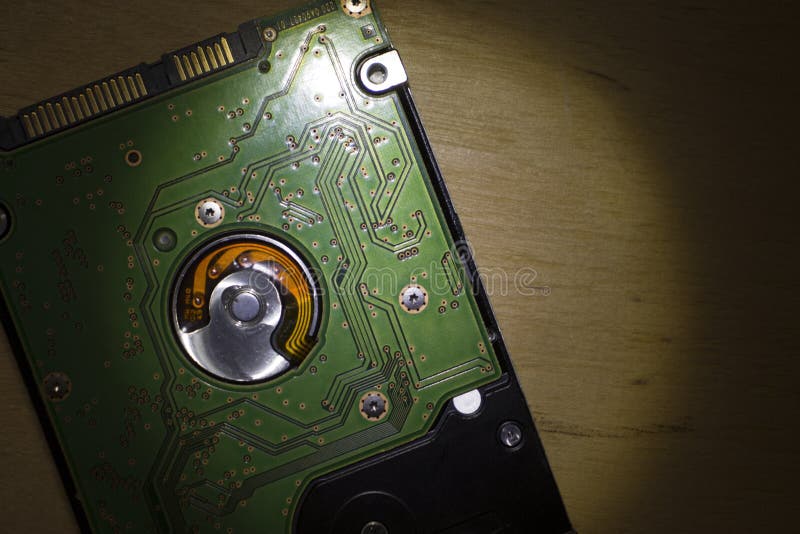 Hard drive on a table stock image. Image of loop, board - 218614853