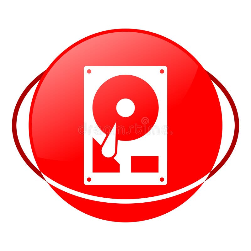 Hard Drive Vector Illustration, Red Icon Stock Vector - Illustration of ...