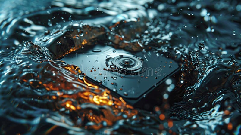Hard Drive in Water, Technology and Water. Very High Resolution Image ...