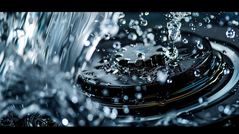 Hard Drive in Water, Technology and Water. Very High Resolution Image ...