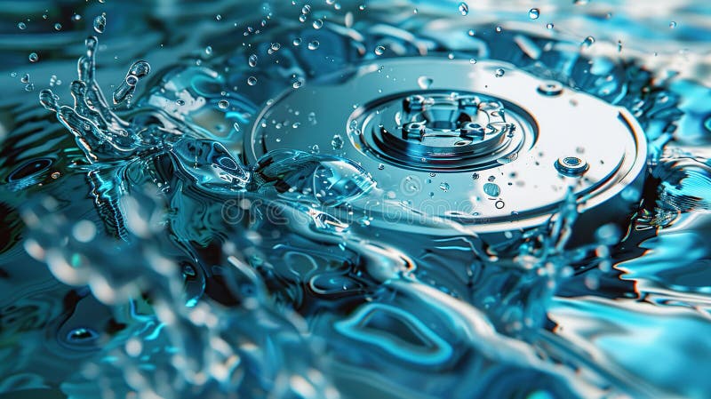 Hard Drive in Water, Technology and Water. Very High Resolution Image ...