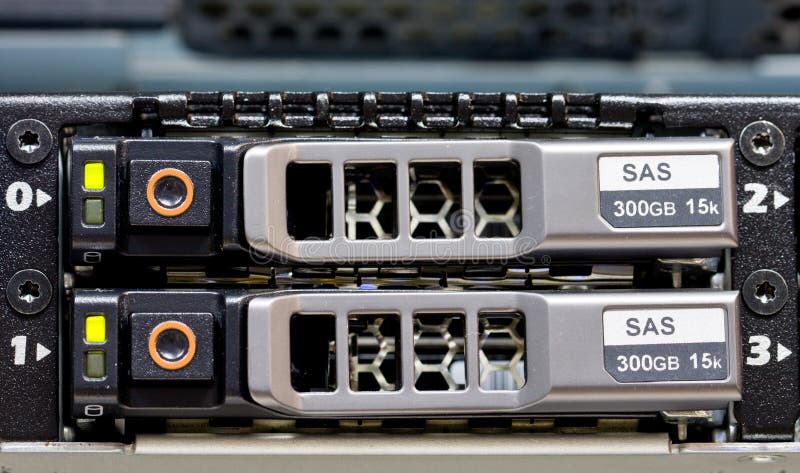 Servers Stack With Hard Drives In A Datacenter Stock Photo - Image of ...
