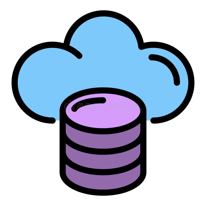 Hard Drives Cloud Icon Color Outline Vector Stock Vector - Illustration ...