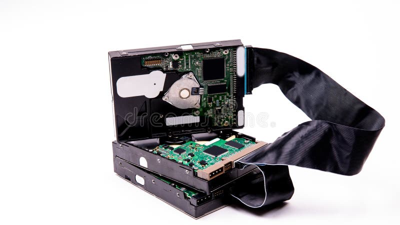 Hard Drives on White Background Isolated, Wallpaper, Texture Stock ...