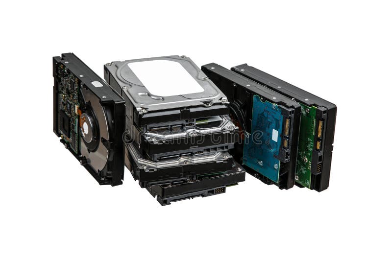 Hard Drives Stacked on Top of Each Other. SATA 3.5 HDD for Information ...