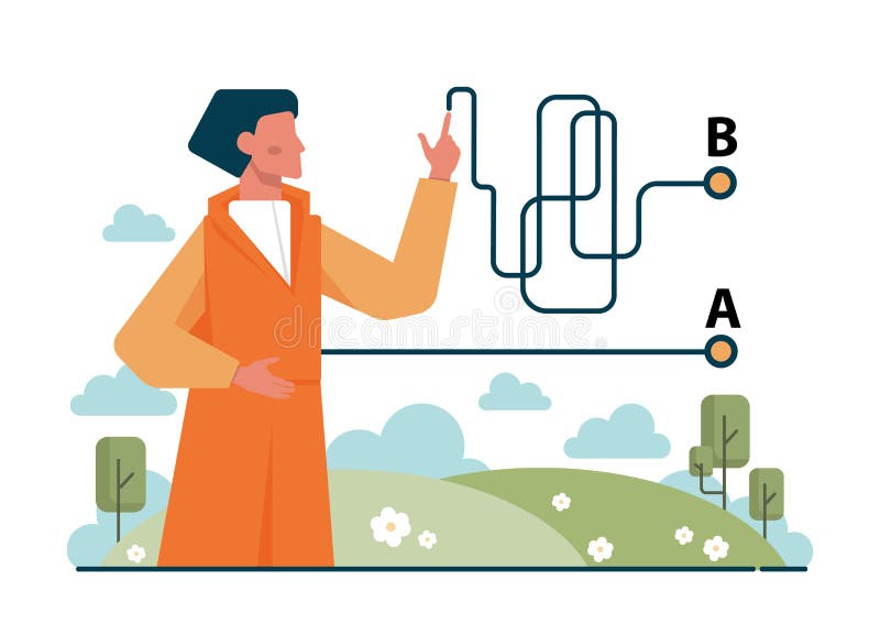 Hard or Easy Path Choice Concept. Difficult Decision-making, Stock ...