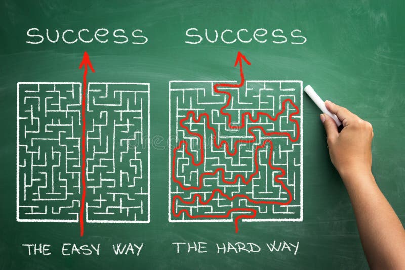 Hard and Easy Way Illustrated Shown by Maze Stock Photo - Image of ... Hard and Easy Way Illustrated Shown by Maze Stock Photo - Image of ...