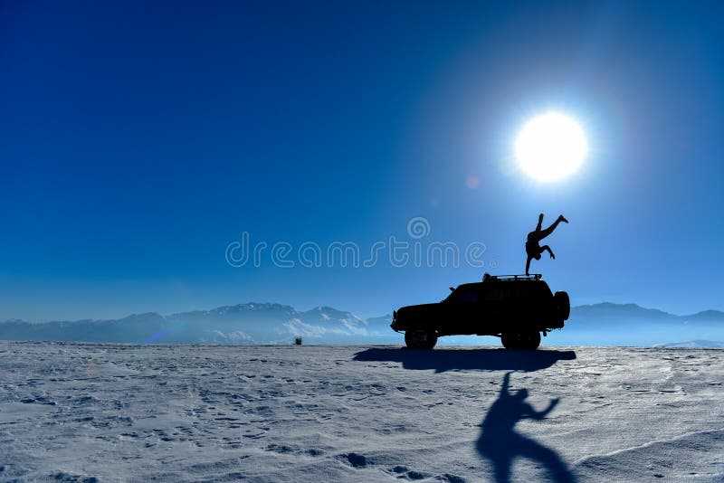 Nature Sightseeing and Adventurous Crazy Man Stock Image - Image of ...