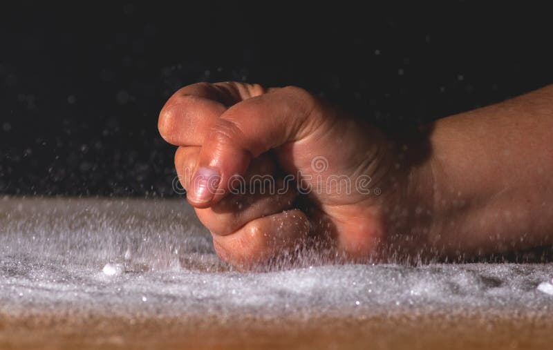 Hand Tapping on the Table with Cocoa Stock Image - Image of clipping ...