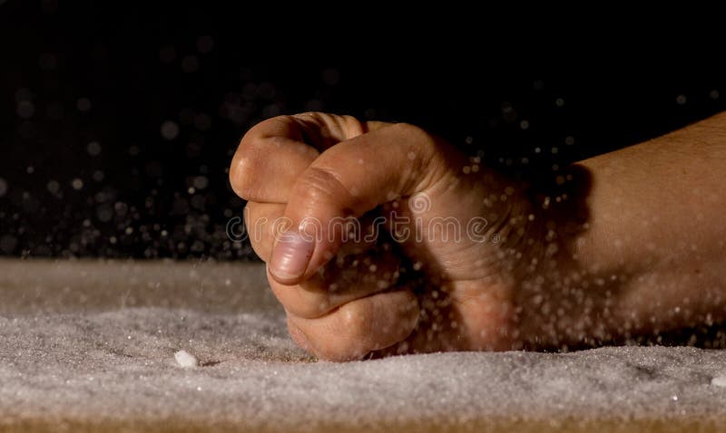 Hand Tapping on the Table with Cocoa Stock Image - Image of clipping ...