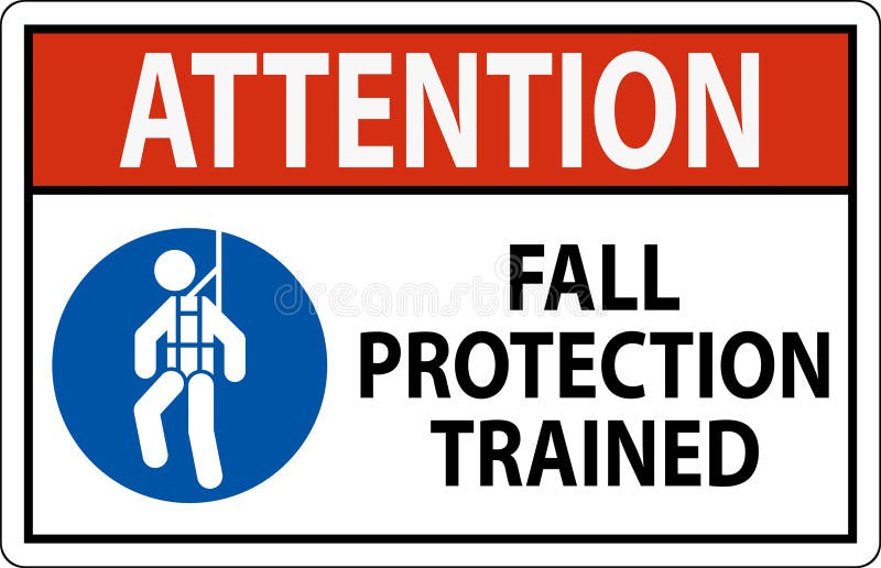 Hard Hat Decals, Attention Fall Protection Trained Stock Vector ...