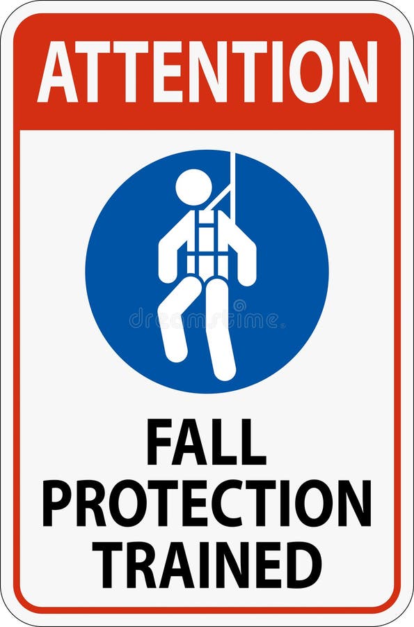 Hard Hat Decals, Attention Fall Protection Trained Stock Vector ...
