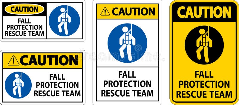 Hard Hat Decals, Caution Fall Protection Rescue Team Stock Vector ...