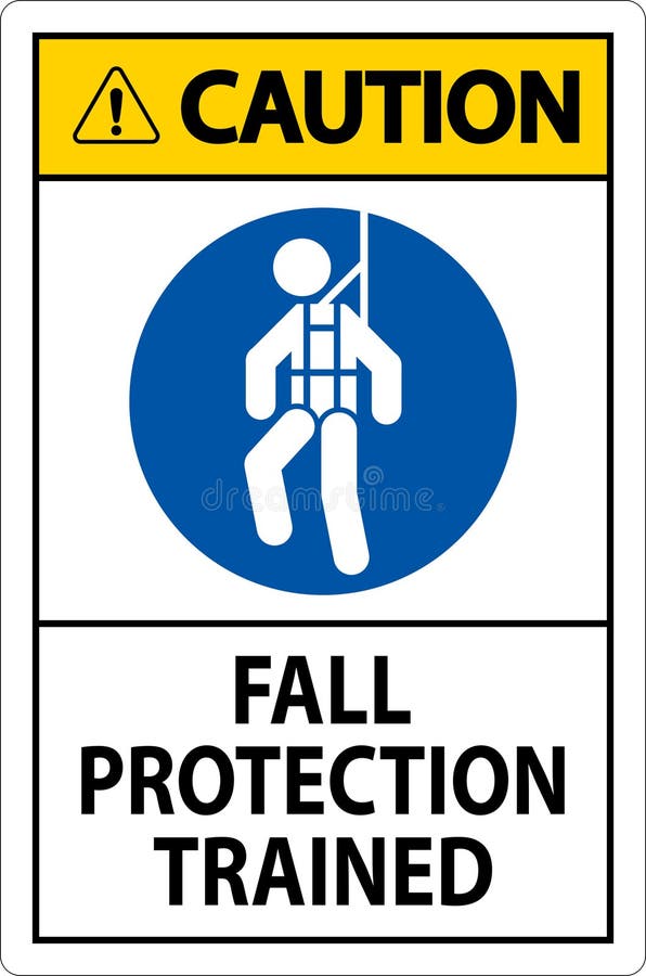 Hard Hat Decals, Caution Fall Protection Trained Stock Vector ...