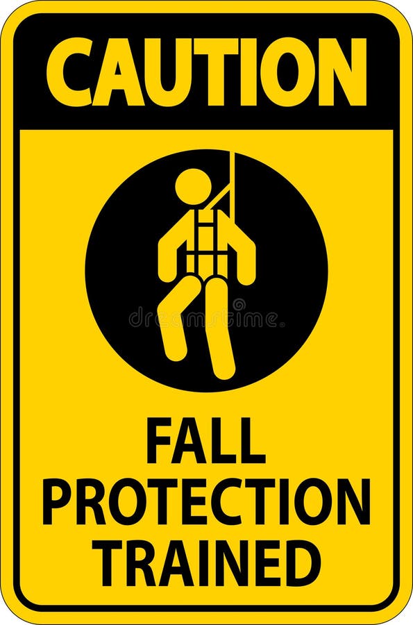 Hard Hat Decals, Caution Fall Protection Trained Stock Vector ...