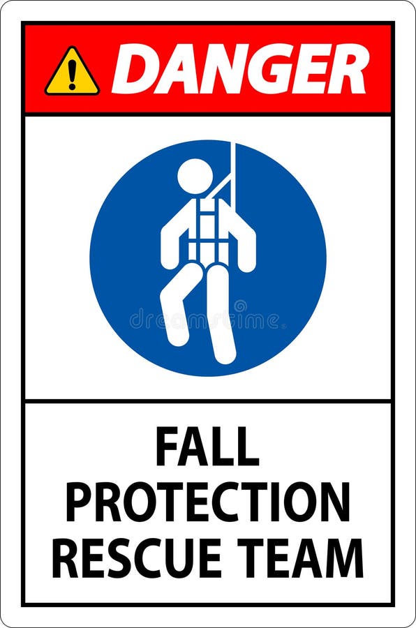 Hard Hat Decals, Danger Fall Protection Rescue Team Stock Vector ...