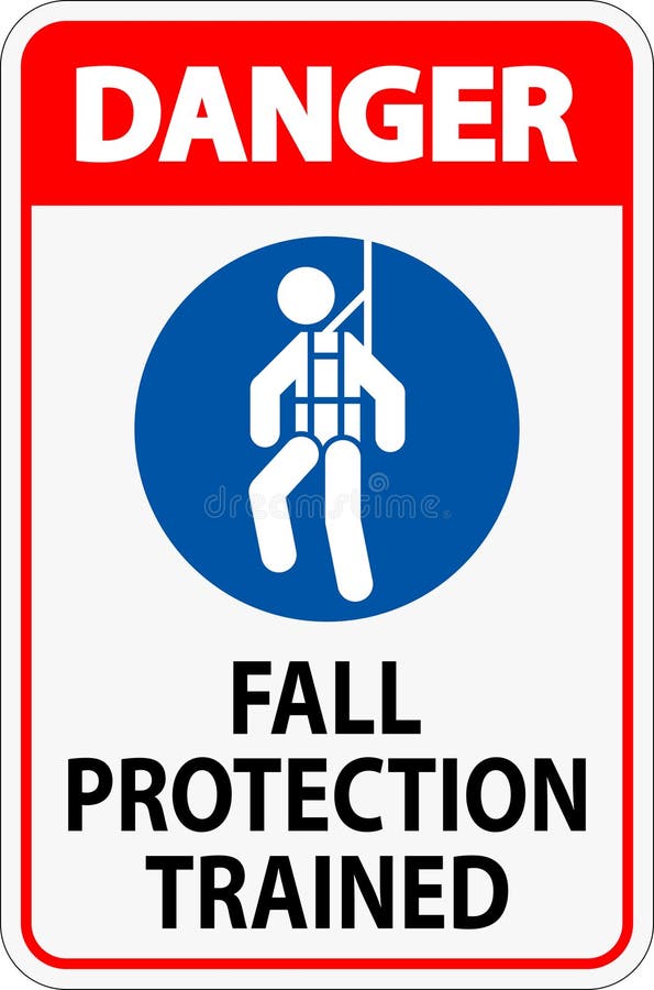 Hard Hat Decals, Danger Fall Protection Trained Stock Vector ...