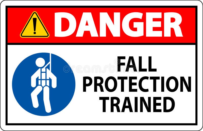Hard Hat Decals, Danger Fall Protection Trained Stock Vector ...