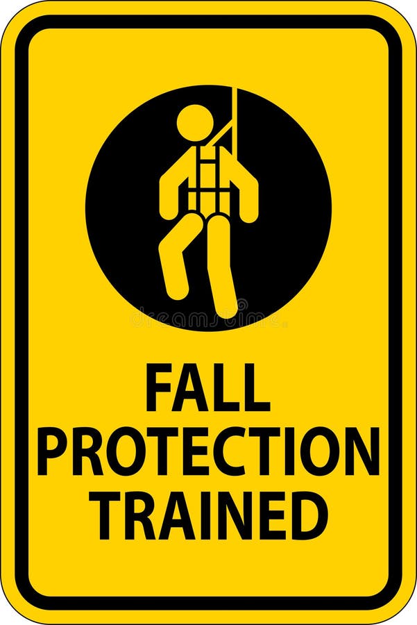 Hard Hat Decals, Warning Fall Protection Trained Stock Vector ...