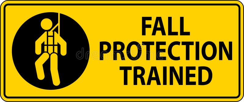 Hard Hat Decals, Notice Fall Protection Trained Stock Vector ...