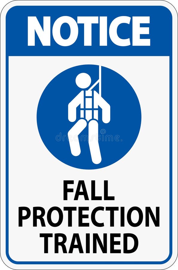 Hard Hat Decals, Notice Fall Protection Trained Stock Vector ...