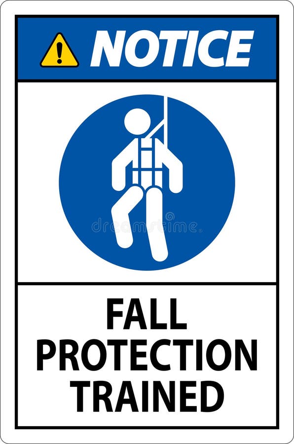 Hard Hat Decals, Notice Fall Protection Trained Stock Vector ...