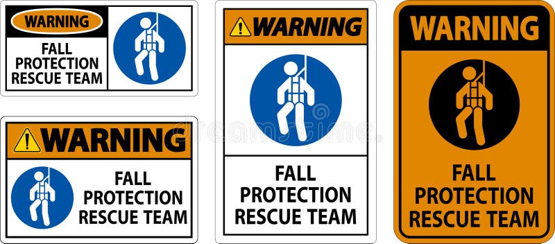 Hard Hat Decals, Warning Fall Protection Rescue Team Stock Vector ...