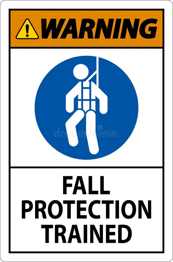Hard Hat Decals, Warning Fall Protection Trained Stock Vector ...