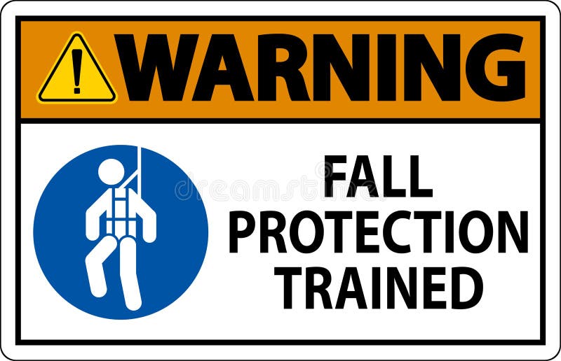 Hard Hat Decals, Warning Fall Protection Trained Stock Vector ...