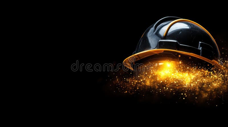 A Hard Hat Emits a Bright Yellow Light, Showcasing Its Utility in ...