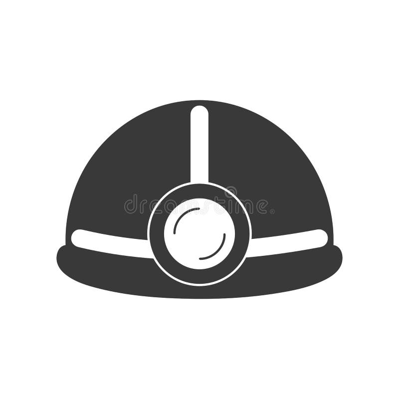 Hard Hat with Light Icon Vector Stock Vector - Illustration of hardhat ...