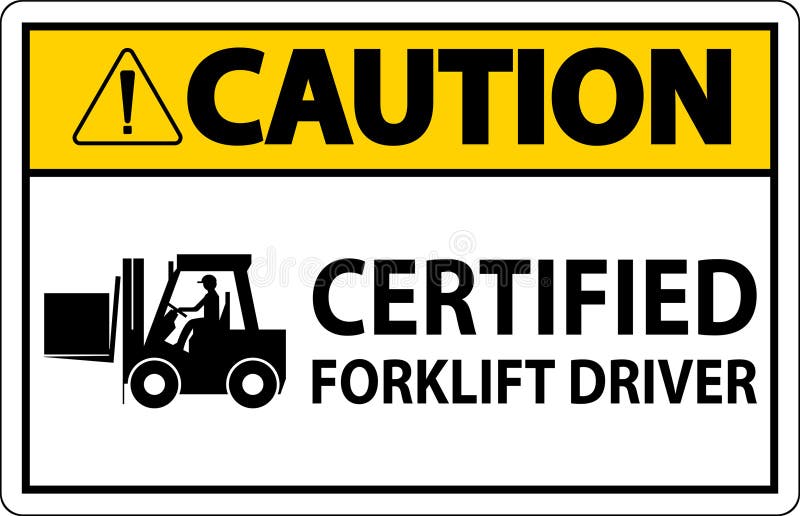 Hard Hat Labels, Caution Certified Forklift Driver Stock Vector ...