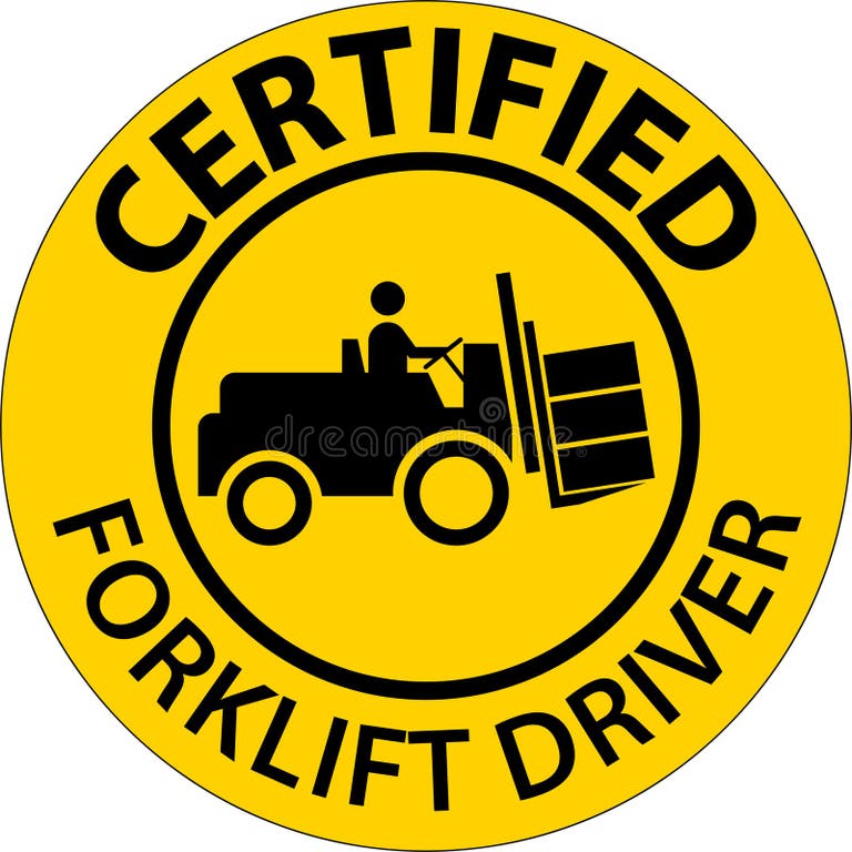 Hard Hat Labels, Caution Certified Forklift Driver Stock Vector ...