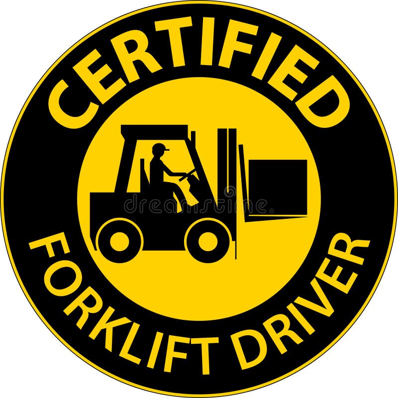 Hard Hat Labels, Caution Certified Forklift Driver Stock Vector ...