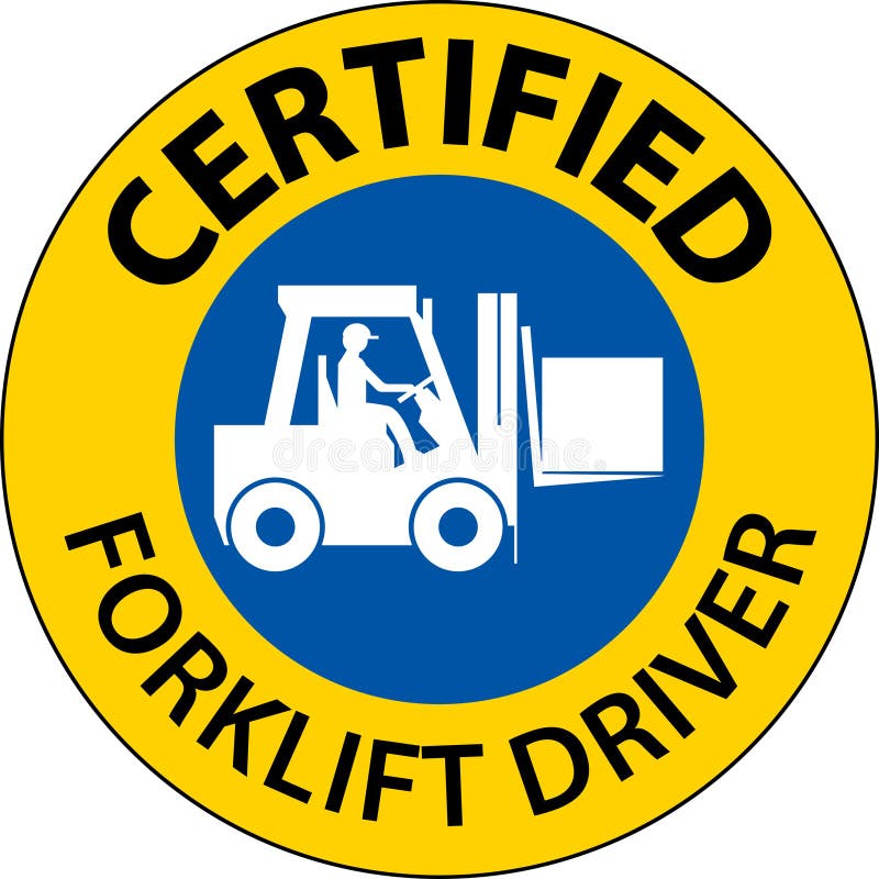 Hard Hat Labels, Caution Certified Forklift Driver Stock Vector ...