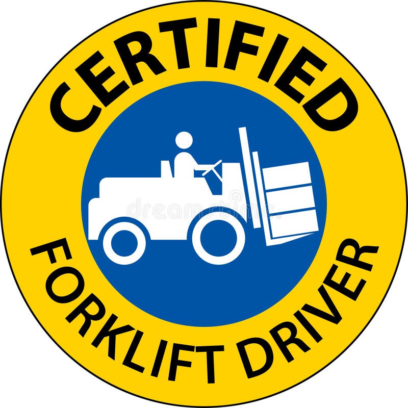 Hard Hat Labels, Caution Certified Forklift Driver Stock Vector ...