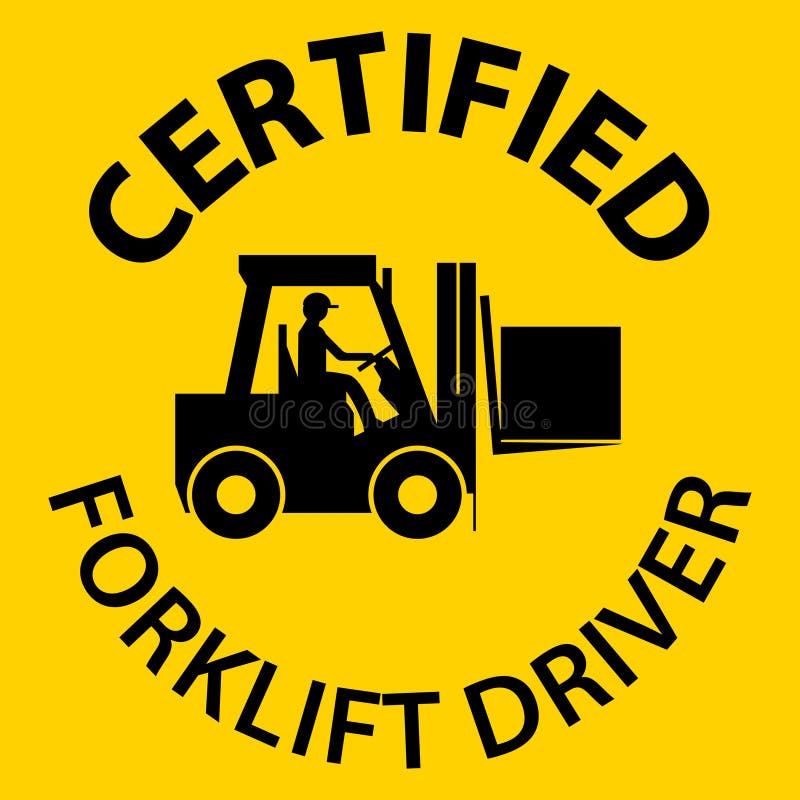 Hard Hat Labels, Caution Certified Forklift Driver Stock Vector ...
