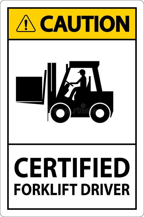 Hard Hat Labels, Caution Certified Forklift Driver Stock Vector ...