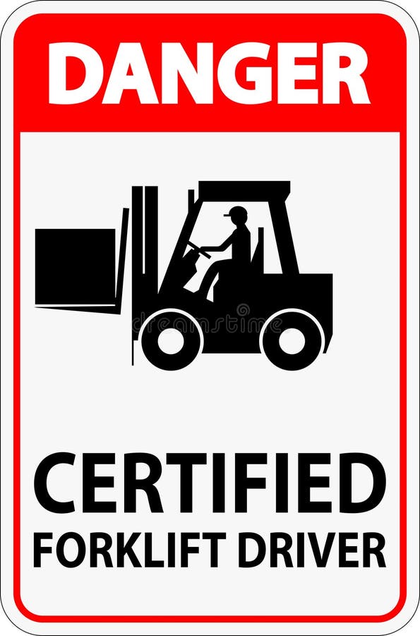 Hard Hat Labels, Danger Certified Forklift Driver Stock Vector ...